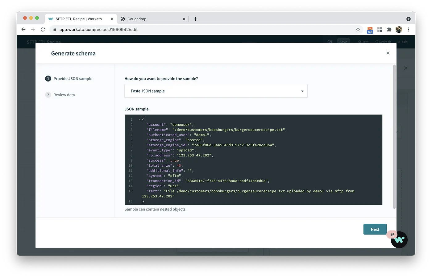 How to Configure SFTP ETL Workflows with Workato and Couchdrop